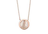 China 0.05ct Diamond And Mother Of Pearl Circle Pendant 18k Rose Gold material OEM for sale
