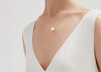 China 0.05ct Diamond And Mother Of Pearl Circle Pendant 18k Rose Gold material OEM for sale