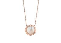 China 0.05ct Diamond And Mother Of Pearl Circle Pendant 18k Rose Gold material OEM for sale