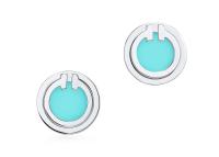 China ODM Turquoise Circle Earrings , Dia 9.65mm 18k Turquoise Earrings 2.37g Weight for sale