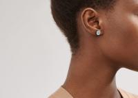 China ODM Turquoise Circle Earrings , Dia 9.65mm 18k Turquoise Earrings 2.37g Weight for sale