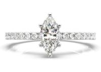 China D VS1 18K Rose Gold Ring 2CT Weight Marquise Cut for Engagement for sale