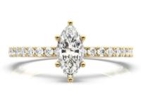 China D VS1 18K Rose Gold Ring 2CT Weight Marquise Cut for Engagement for sale