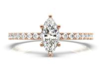 China D VS1 18K Rose Gold Ring 2CT Weight Marquise Cut for Engagement for sale
