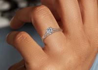 China 14K Roose Gold Lab Grown Moissanite Ring Dia RD6mm 0.8ct for Wedding for sale