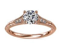 China 14K Roose Gold Lab Grown Moissanite Ring Dia RD6mm 0.8ct for Wedding for sale