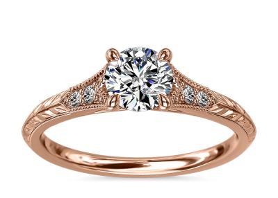 China 14K Roose Gold Lab Grown Moissanite Ring Dia RD6mm 0.8ct for Wedding for sale