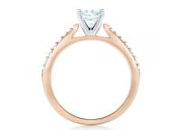 China Claw Setting Rose Gold Moissanite Band Rings 5.5MM size OEM ODM for sale
