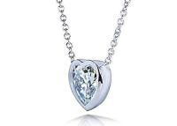 China 16inch 14K Gold Necklaces Heart Bezel style with 6x6mm Moissanite for sale