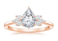 China Pear Cut Lab Grown Moissanite Ring 0.77ct PS5×7mm Dimension 14K Rose Gold Material for sale