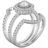 China Prong Setting Diamond Engagement Wedding Rings 0.90CT Weight for sale