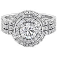 China Prong Setting Diamond Engagement Wedding Rings 0.90CT Weight for sale