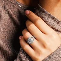 China Prong Setting Diamond Engagement Wedding Rings 0.90CT Weight for sale