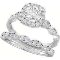 China 0.90CT Bridal Wedding Rings Set , Square Diamond Engagement Ring ODM for sale
