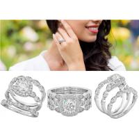 China 51pcs 0.51CT Halo Diamond Engagement Ring Set Claw Prong Setting Type for sale