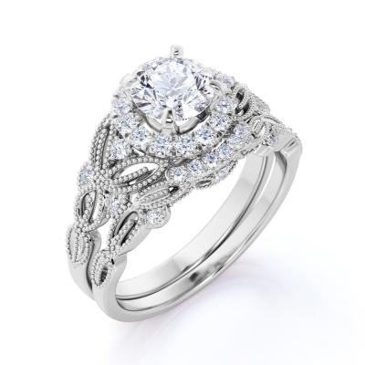 China Vintage 2 Carat Diamond Engagement Wedding Rings For Bridal ODM for sale