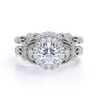 China Vintage 2 Carat Diamond Engagement Wedding Rings For Bridal ODM for sale