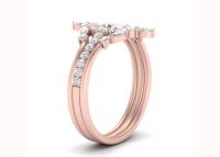China SI1 0.62CT Rose Gold Double Halo Engagement Rings For Bridal for sale