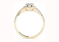 China Women's Round Cut Halo Engagement Rings , 0.45CT Bridal Wedding Ring Set ODM for sale