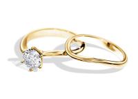 China Solitaire Set Diamond Engagement Wedding Rings with 1.0CT 6.5mm Natural diamond for sale