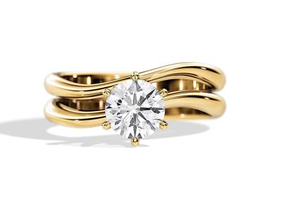 China Solitaire Set Diamond Engagement Wedding Rings with 1.0CT 6.5mm Natural diamond for sale