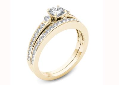 China 0.48CT Moissanite Diamond Engagement Wedding Rings 18K Gold Material for sale