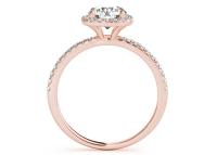 China Prong Square Diamond Rose Gold Ring , 0.35CT Hidden Halo Engagement Ring ODM for sale