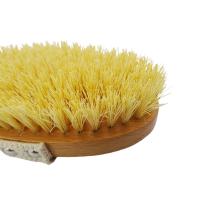 China Massage Function Yellow Dry Wet Body Brush Soft Bristles Natural Exfoliation Dead Skin Smooth Cellulite Slow Down Aging Stimulate Lymph and Blood Flow for sale