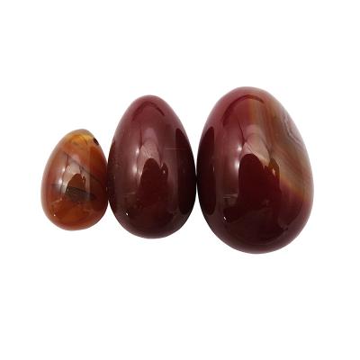 China Regional Feature Yoni Eggs Red Agate Natural Gemstone Jade Eggs For Women Kegel Exercise for sale