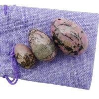China Kegel Exercise Gemstones Hot Jade Rhodonite Palm Stone Yoni Eggs for Women Pelvic Muscle Training in 3 Sizes for sale