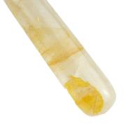 China 128*58mm Yellow Citrine Roller Real Natural Stone Facial Massager Ice Face Roller Welded Smooth Massage Area for sale