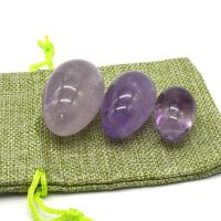China OEM Accepted Carved Yoni Eggs for Vaginal Exercise Natural Drilled Amethyst Jade Eggs for sale