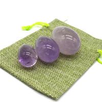 China OEM Accepted Carved Yoni Eggs for Vaginal Exercise Natural Drilled Amethyst Jade Eggs for sale