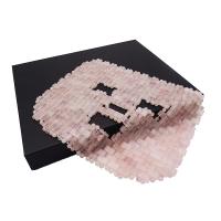 China Eye Massage Area 7.4*9.25inch Rose Quartz Jade Mask Natural Stone Face Massager for Sleep Mask for sale