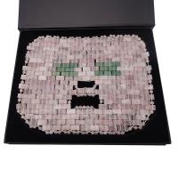 China Eye Massage Area 7.4*9.25inch Rose Quartz Jade Mask Natural Stone Face Massager for Sleep Mask for sale