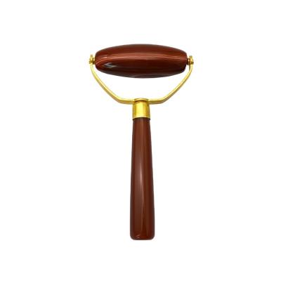 China Agate Face Gua Sha Roller Body Skin Care Stone Facial Massager for Women to Relieve Stress and Eye Puffiness for sale