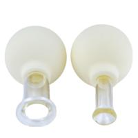 China 2023 Arrivals 2 Pieces Glass Silicone Cupping Set Massage Vacuum Suction Cupping Cups For Face by Rubber and Massage Hammer for sale