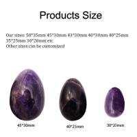 China Gemstone Carving Type Natural Amethyst Crystal Egg Set Of 3PCS Hand Carved Kegel Jade Eggs For Women Empowerment for sale