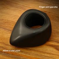 China Natural Black Bian Stone Gua Sha Massage Ring for Full-body Manual Acupoint Massager Hand and Foot Meridian Massage for sale
