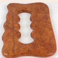 China Natural Red Bian Stone Scraping Board Full-body Massage Gua Sha Tool for Manual Body Muscle Relaxation and Stress Relief for sale