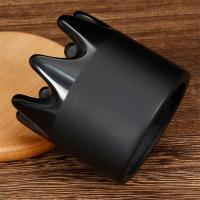 China 6*6*6.1cm Natural Black Bian Stone Gua Sha Scraping Massager Jade Stone Guasha Scalp Comb Head Massage Meridian Dredging Comb for sale