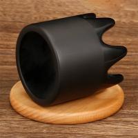 China 6*6*6.1cm Natural Black Bian Stone Gua Sha Scraping Massager Jade Stone Guasha Scalp Comb Head Massage Meridian Dredging Comb for sale
