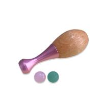 China Wooden Handle Jade Massage Roller Facial Gua Sha Massage Stick and Eye Care Tools for Promoting Eye Cream Absorption for sale