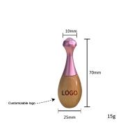 China Wooden Handle Jade Massage Roller Facial Gua Sha Massage Stick and Eye Care Tools for Promoting Eye Cream Absorption for sale