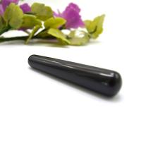 China 10*2cm Black Obsidian Yoni Wand Your Ultimate Tool for Women's Health and Massage for sale