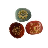 China Seven Chakra Stones Reiki Healing Crystal Set Engraved Symbols for Spiritual Transformation for sale