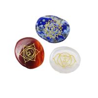 China Seven Chakra Stones Reiki Healing Crystal Set Engraved Symbols for Spiritual Transformation for sale