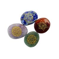 China Seven Chakra Stones Reiki Healing Crystal Set Engraved Symbols for Spiritual Transformation for sale