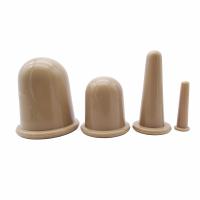 China Khaki 4 Pieces Silicone Vacuum Suction Body and Facial Cupping Set for Home Health Care Customized Logo Accepted for sale