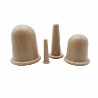 China Khaki 4 Pieces Silicone Vacuum Suction Body and Facial Cupping Set for Home Health Care Customized Logo Accepted for sale